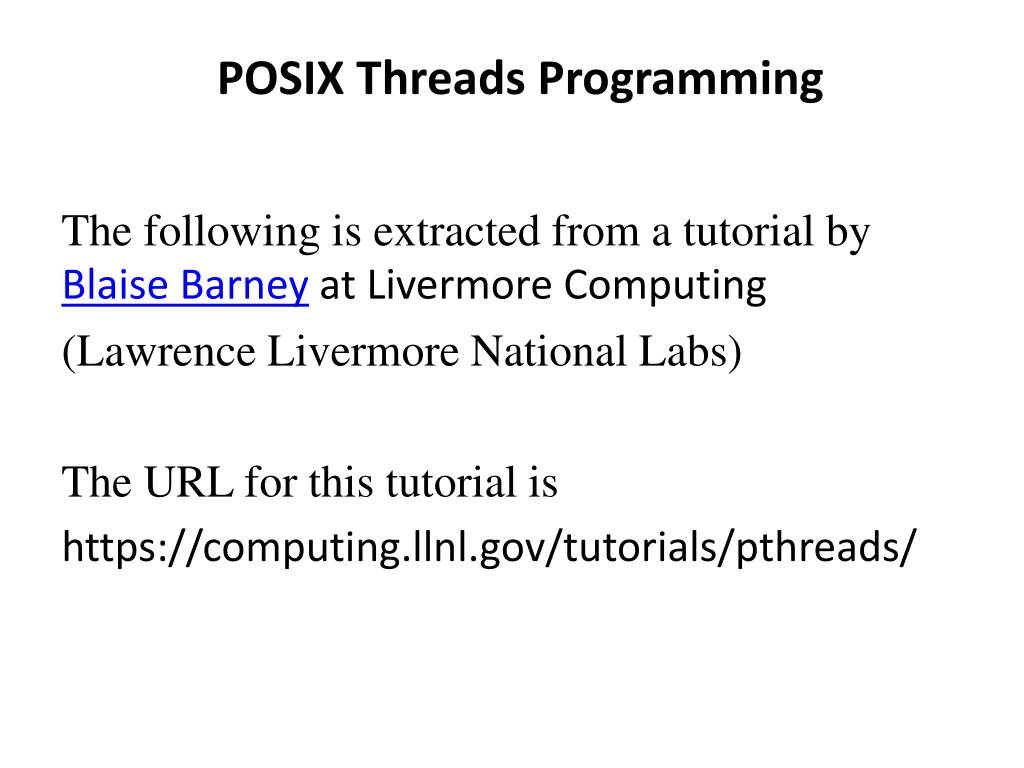 PPT - POSIX Threads Programming PowerPoint Presentation, free download ...