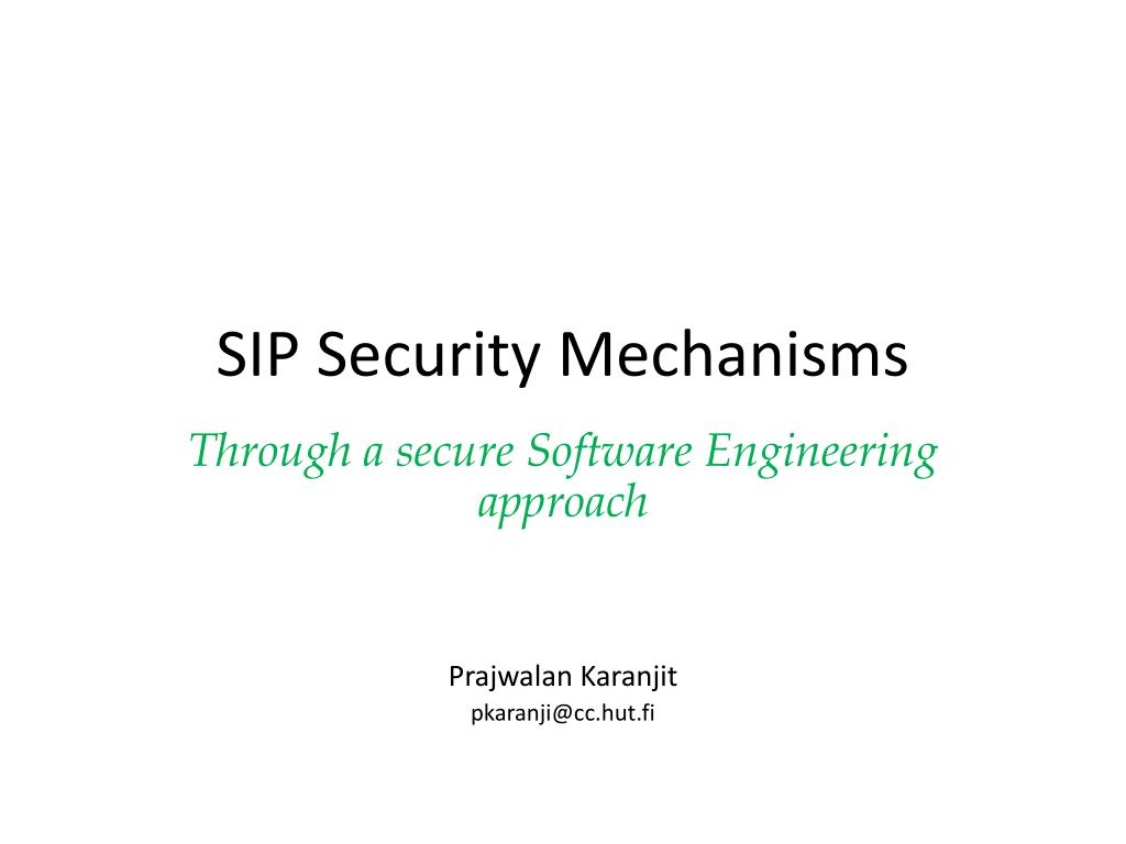 PPT - SIP Security Mechanisms PowerPoint Presentation, free download ...