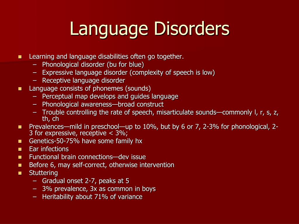 PPT - Language Disorders PowerPoint Presentation, free download - ID ...
