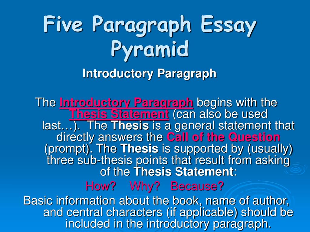 PPT - Five Paragraph Essay Pyramid PowerPoint Presentation, free ...