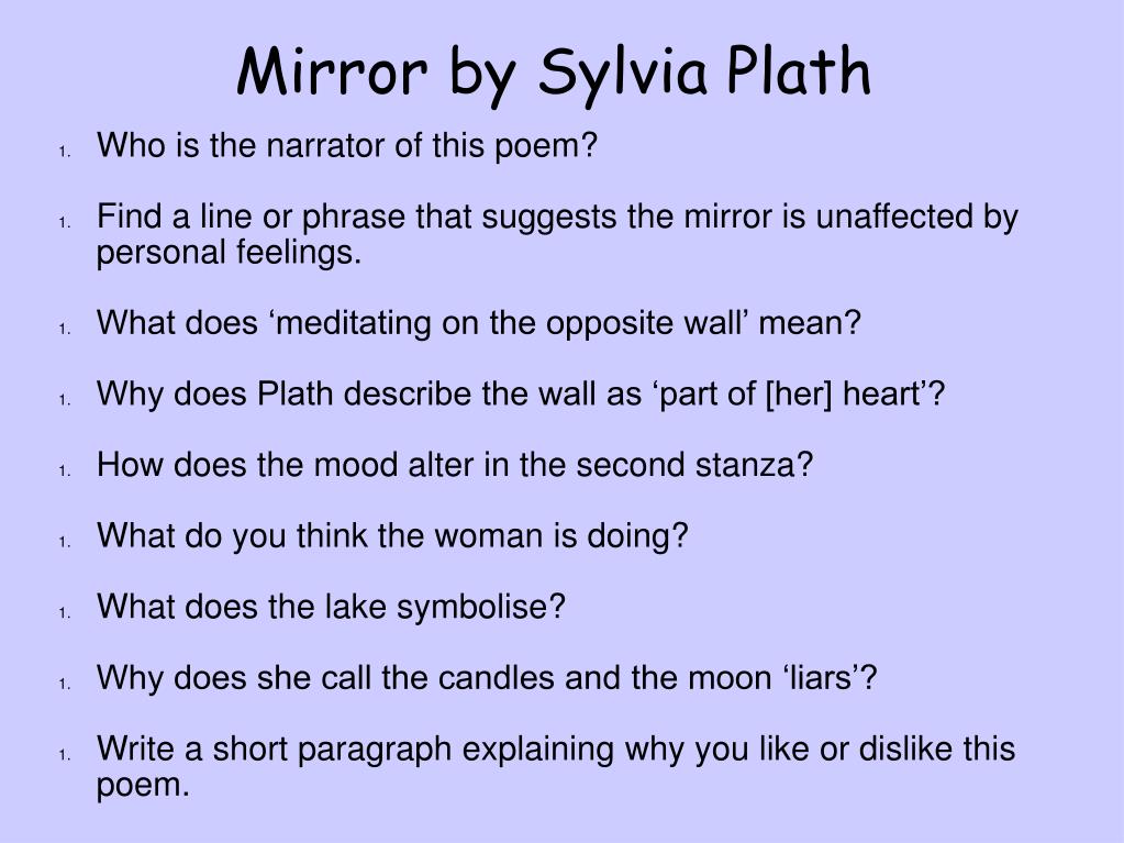PPT - Mirror by Sylvia Plath PowerPoint Presentation, free download ...