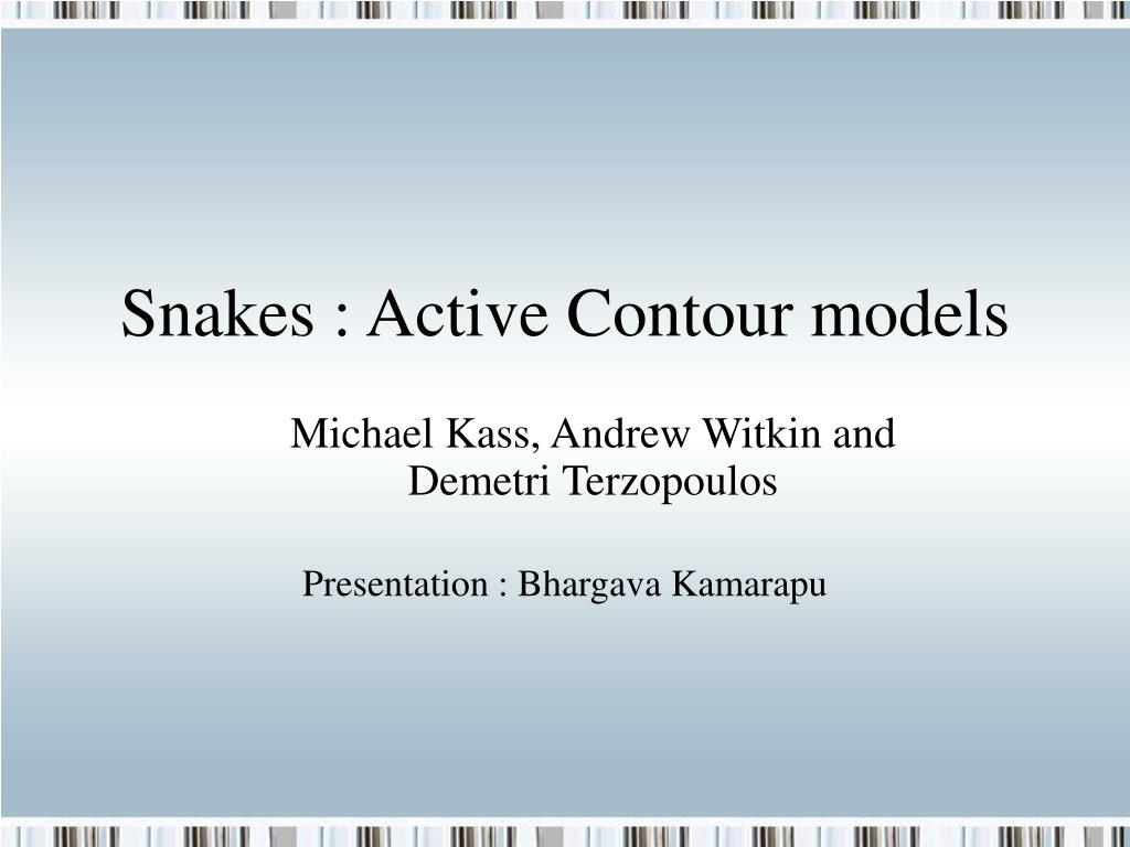 PPT - Snakes : Active Contour models PowerPoint Presentation, free ...