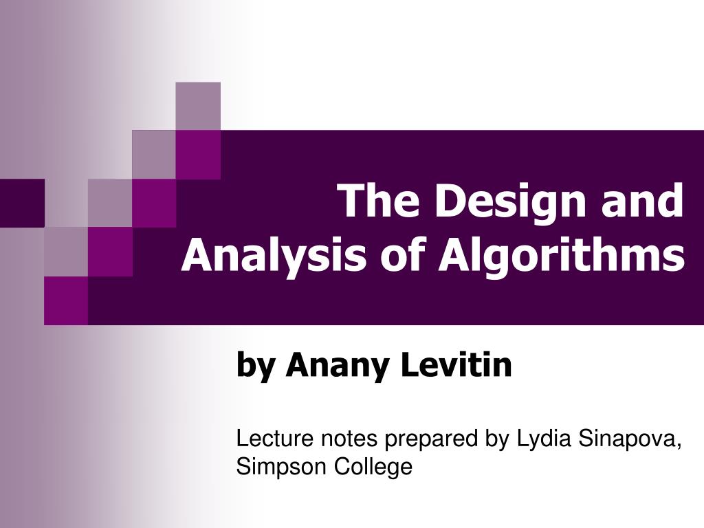 Ppt The Design And Analysis Of Algorithms Powerpoint Presentation Free Download Id1122799