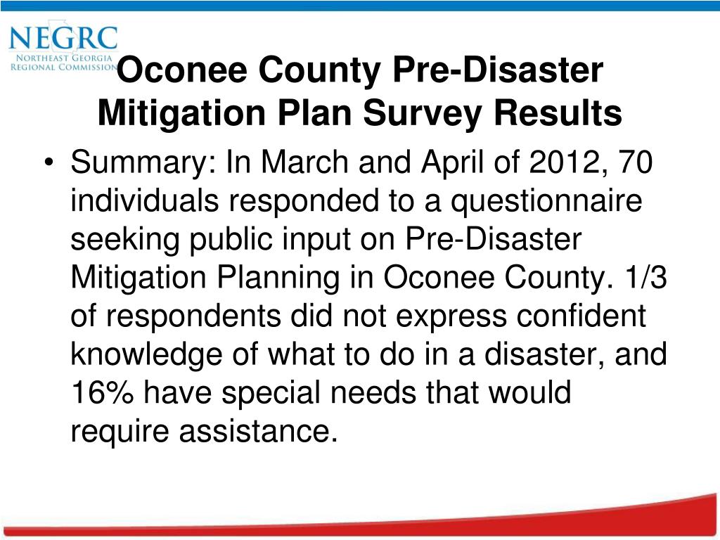 PPT - Oconee County Pre-Disaster Mitigation Plan Survey Results ...