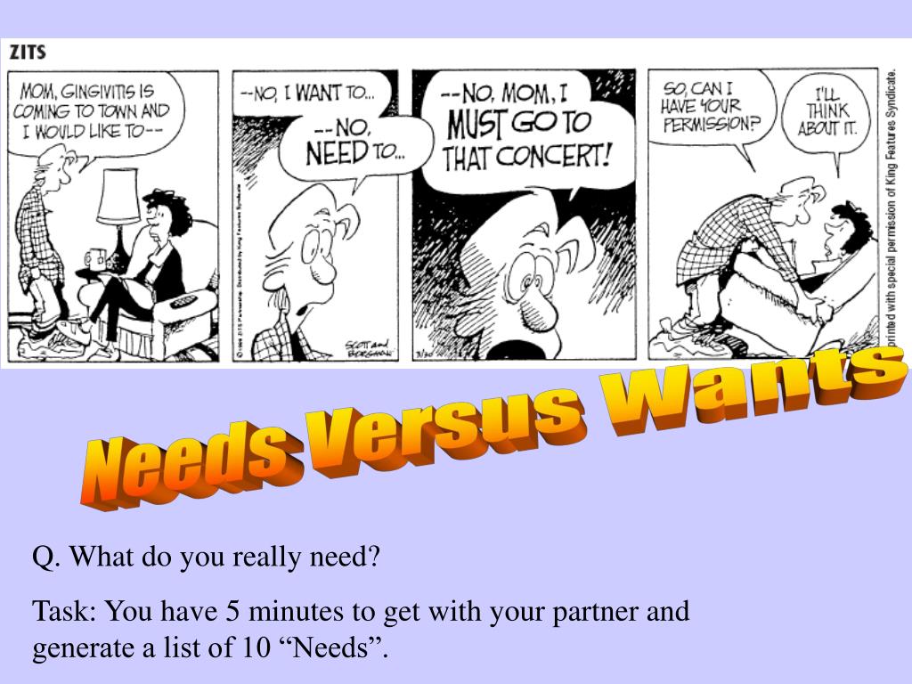 PPT - Needs Versus Wants PowerPoint Presentation, free download - ID ...