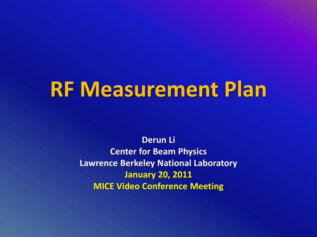 PPT - RF Measurement Plan PowerPoint Presentation, free download - ID ...