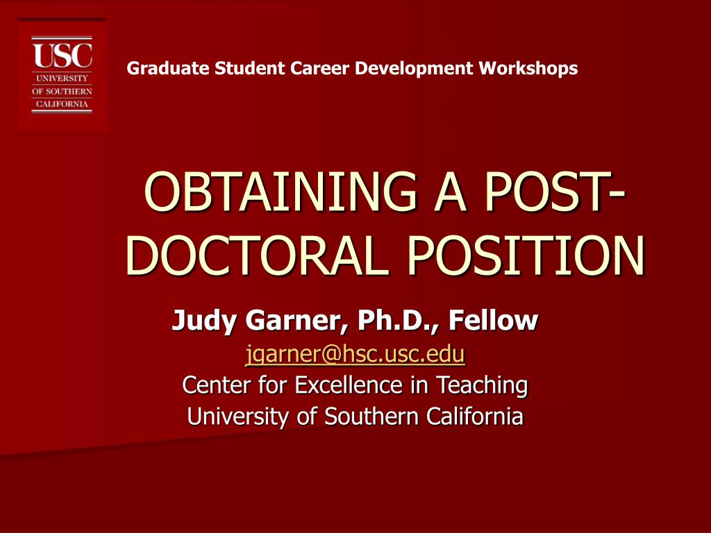PPT - OBTAINING A POST-DOCTORAL POSITION PowerPoint Presentation, free ...