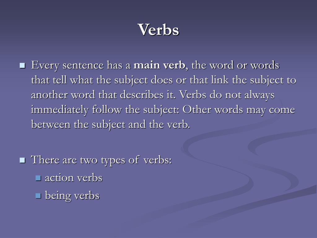 PPT - Verbs PowerPoint Presentation, free download - ID:1131036