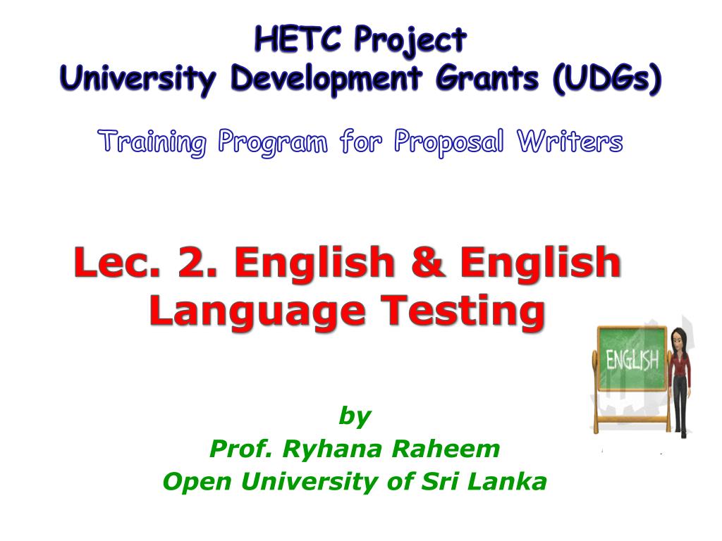 PPT - Lec. 2. English & English Language Testing PowerPoint ...