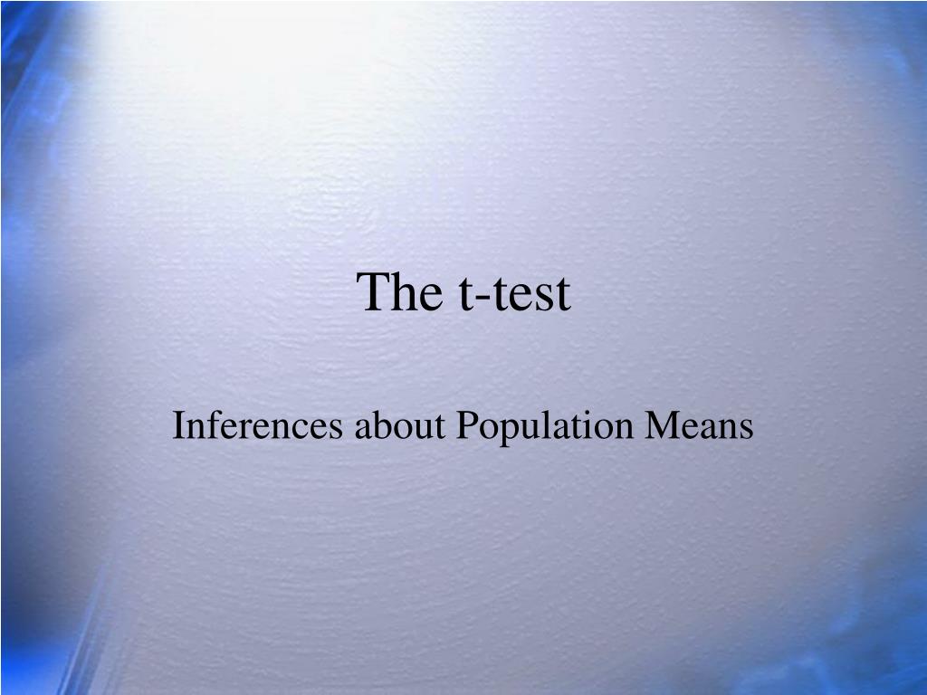 PPT - The t-test PowerPoint Presentation, free download - ID:1137020