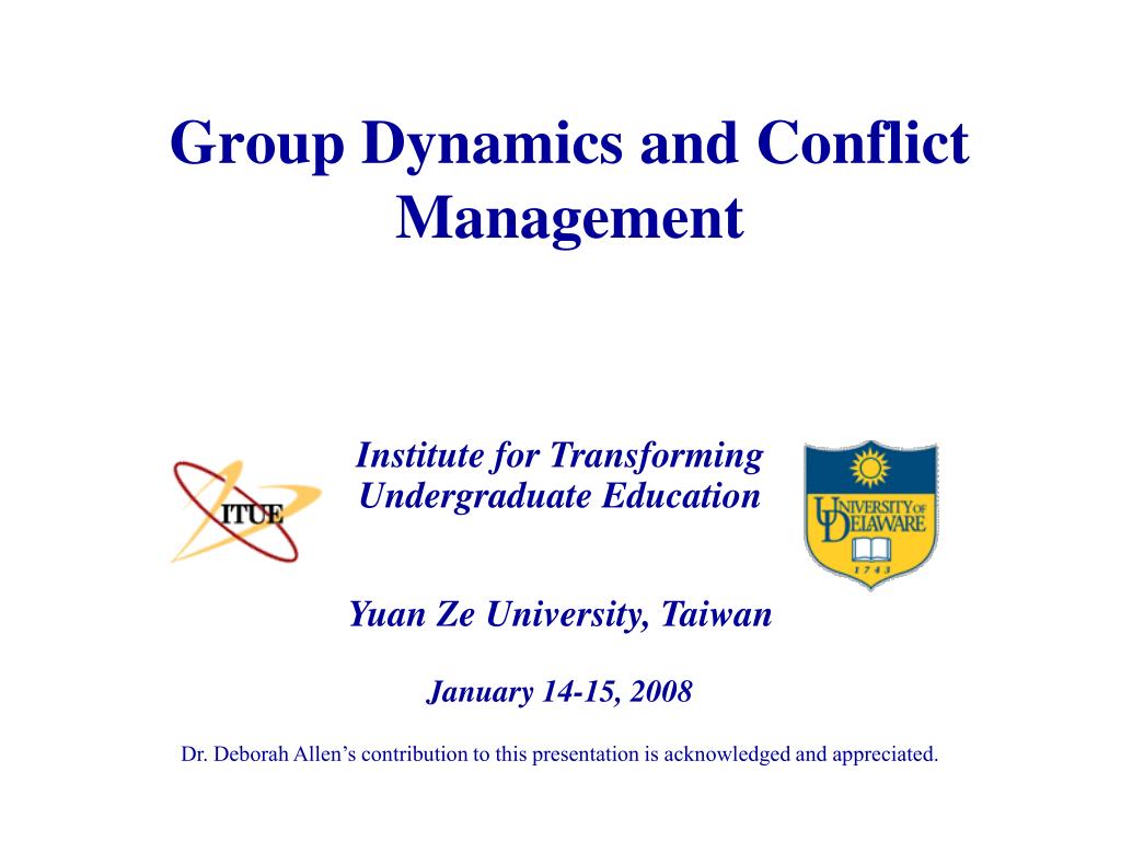 PPT - Group Dynamics and Conflict Management PowerPoint Presentation ...