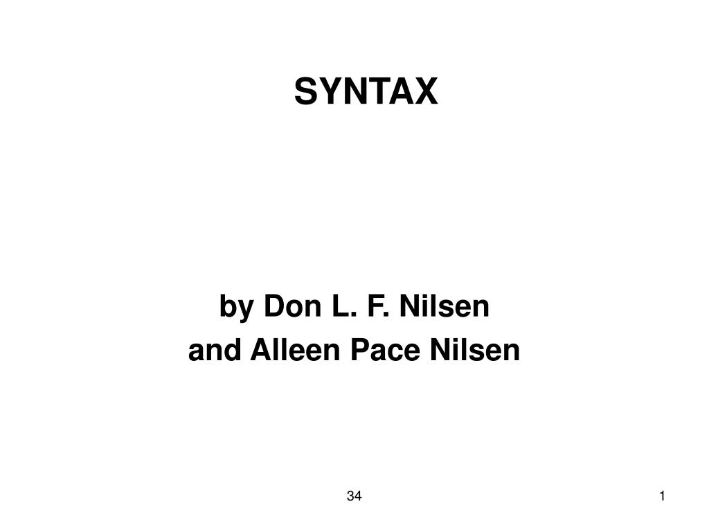 PPT - SYNTAX PowerPoint Presentation, free download - ID:115035