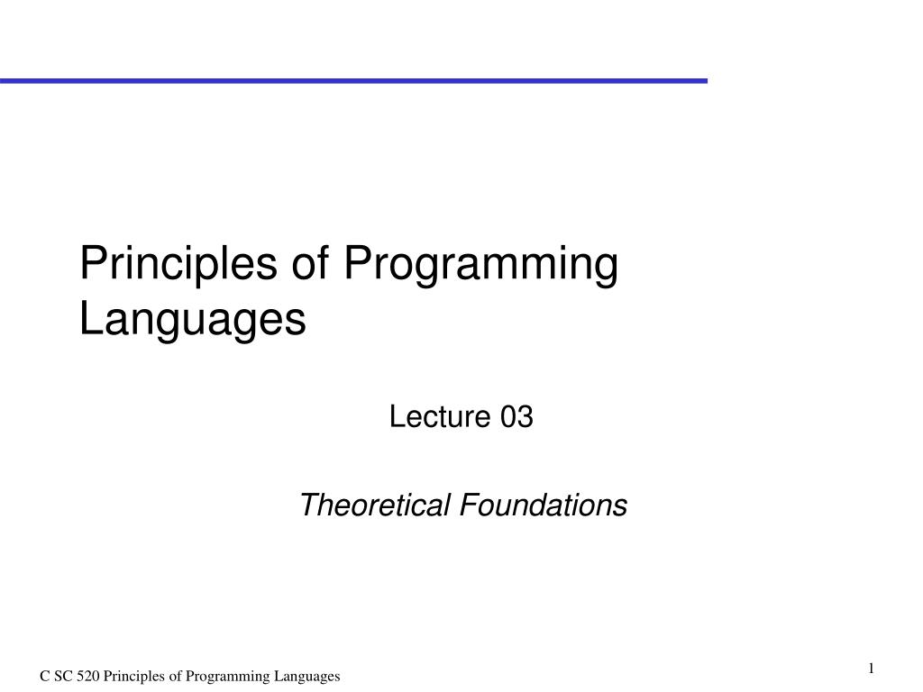 PPT - Principles of Programming Languages PowerPoint Presentation, free ...