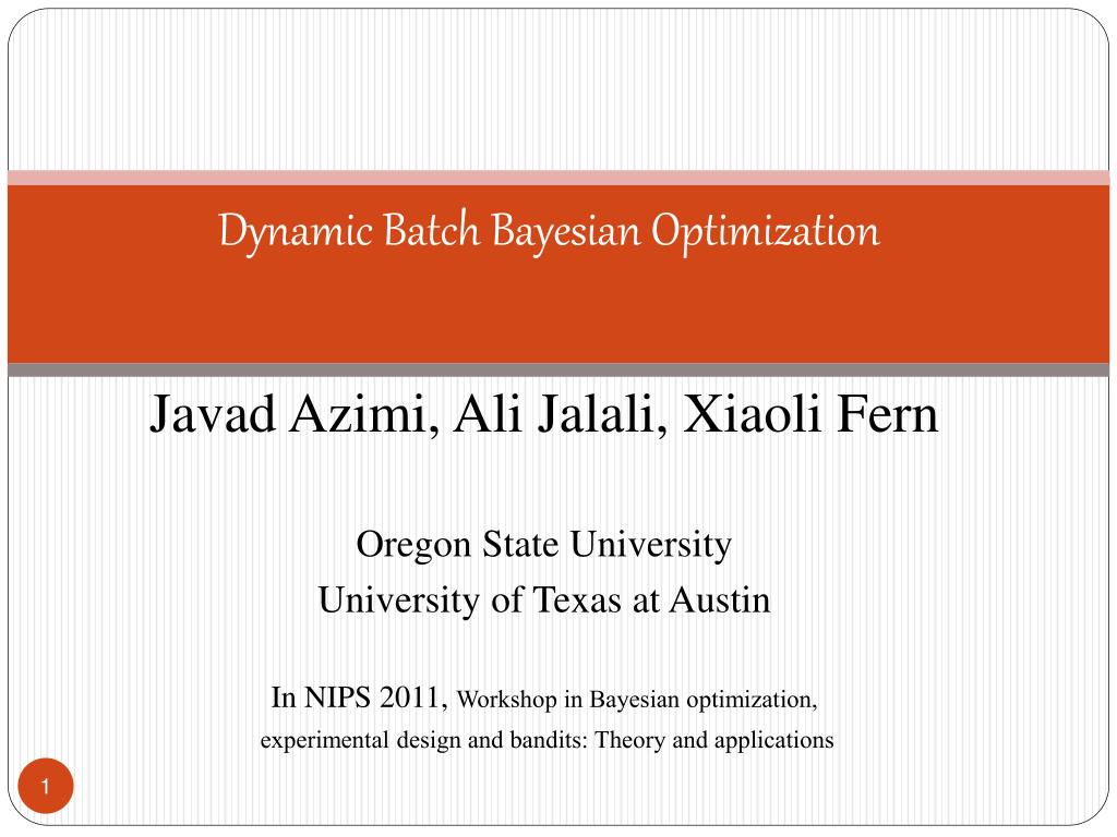 PPT - Dynamic Batch Bayesian Optimization PowerPoint Presentation, free download - ID:1155173