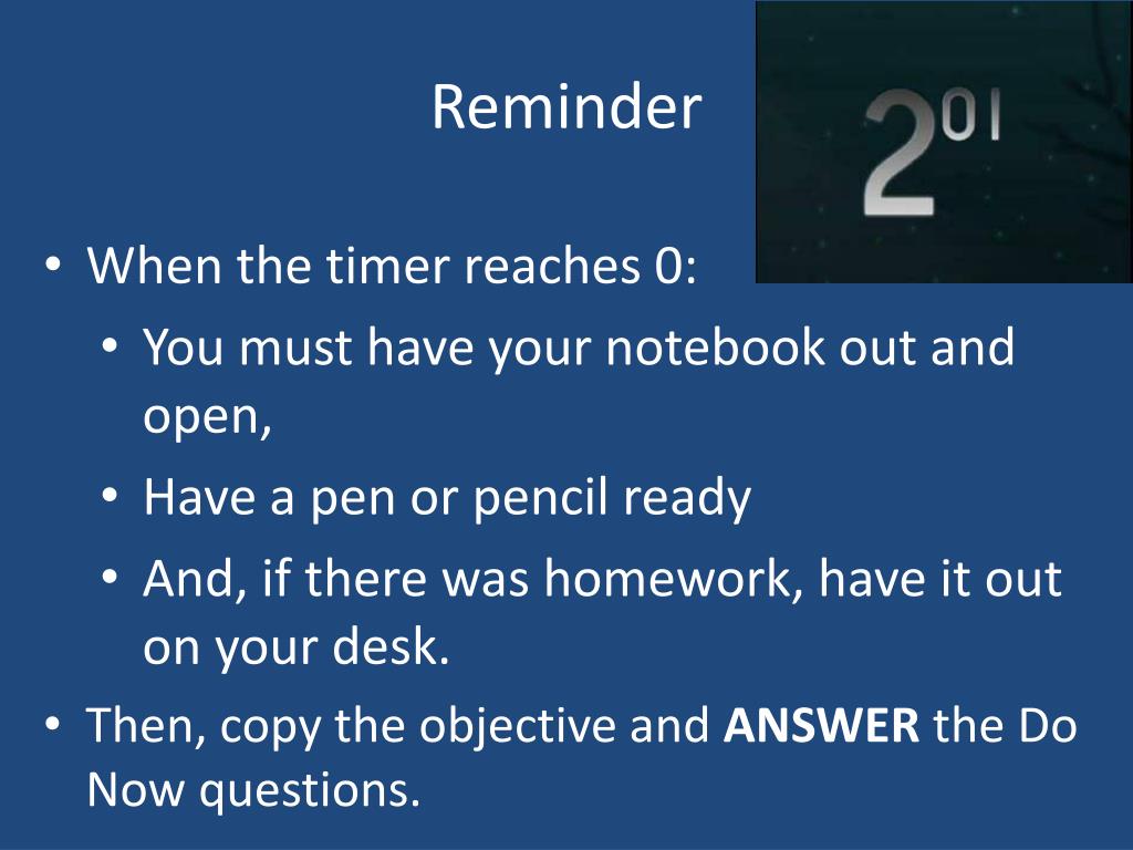 PPT - Reminder PowerPoint Presentation, free download - ID:1157198