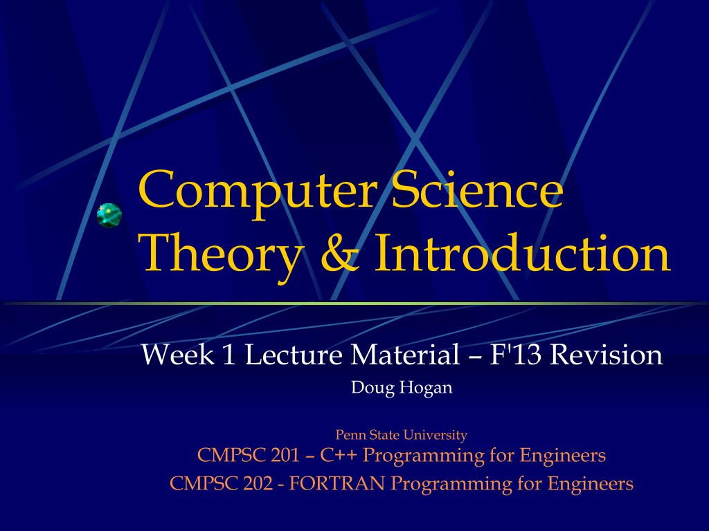 PPT - Computer Science Theory & Introduction PowerPoint Presentation ...
