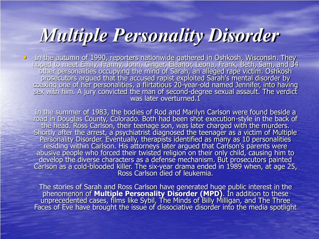 PPT - Multiple Personality Disorder PowerPoint Presentation, free download - ID:1165600