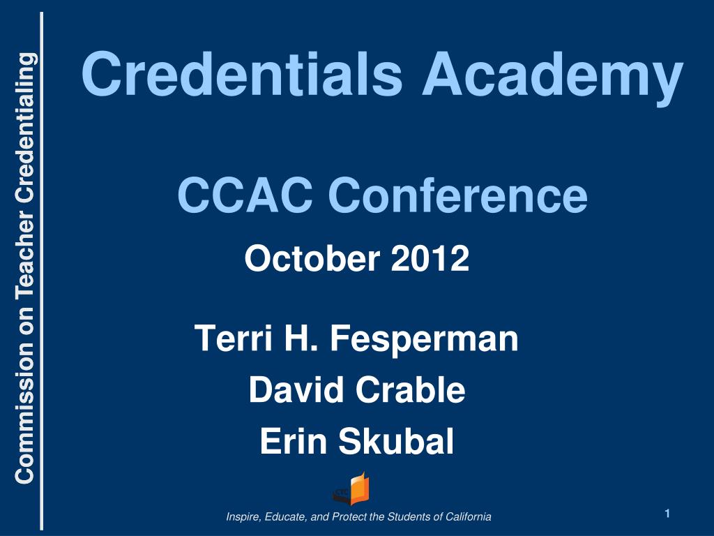 PPT - Credentials Academy CCAC Conference PowerPoint Presentation, free ...