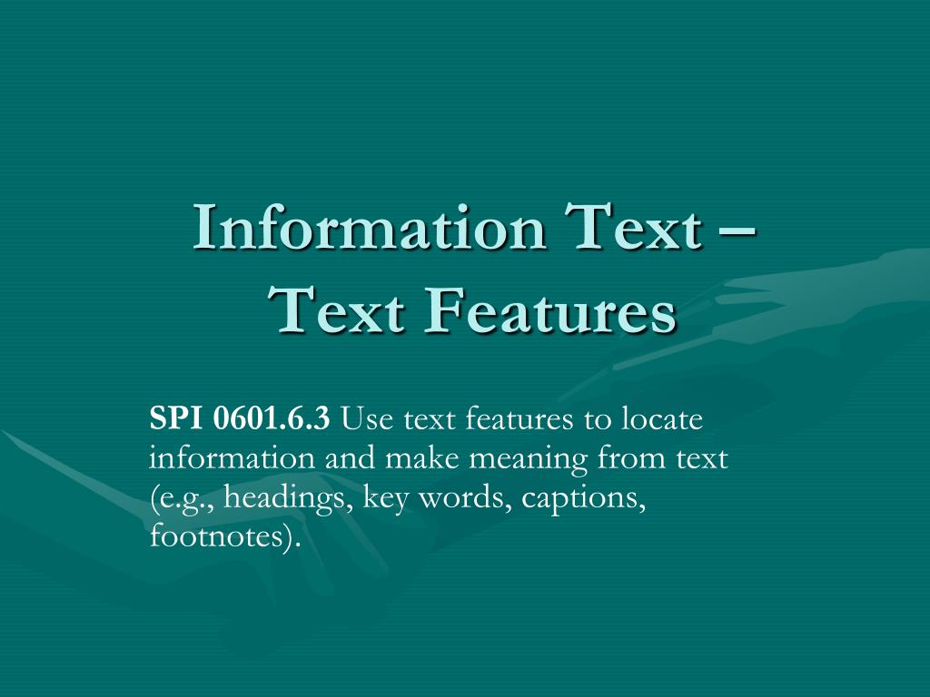PPT - Information Text – Text Features PowerPoint Presentation, free ...