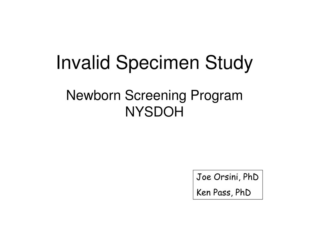 PPT - Invalid Specimen Study PowerPoint Presentation, free download ...