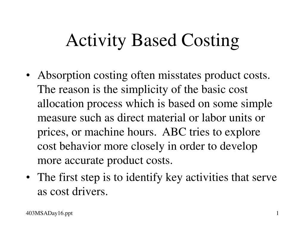 PPT - Activity Based Costing PowerPoint Presentation, free download ...