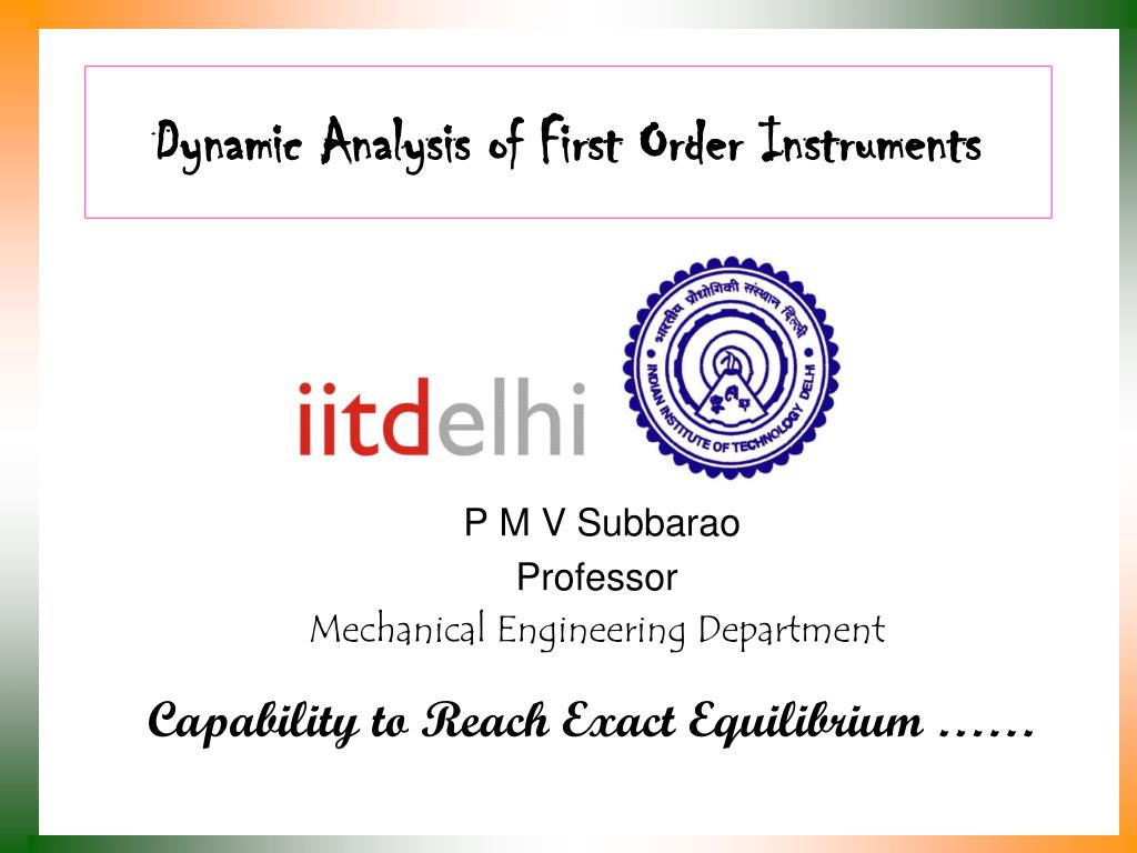 PPT - Dynamic Analysis of First Order Instruments PowerPoint ...