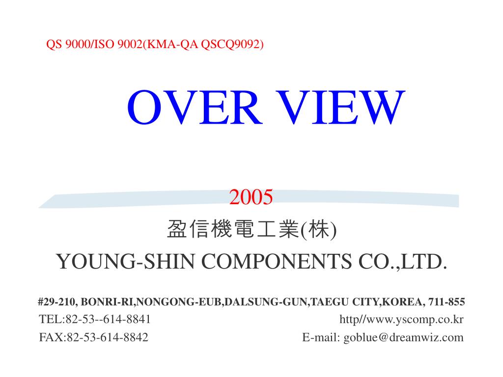 PPT - OVER VIEW PowerPoint Presentation, free download - ID:1187490