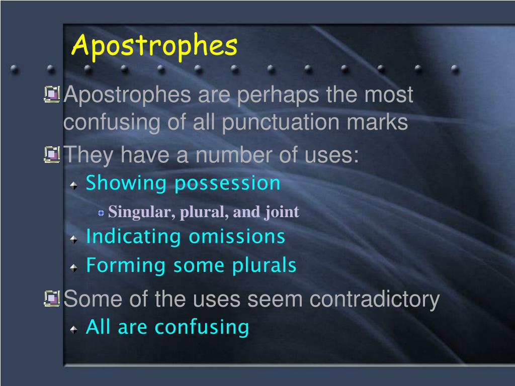 PPT - Apostrophes PowerPoint Presentation, free download - ID:1191983