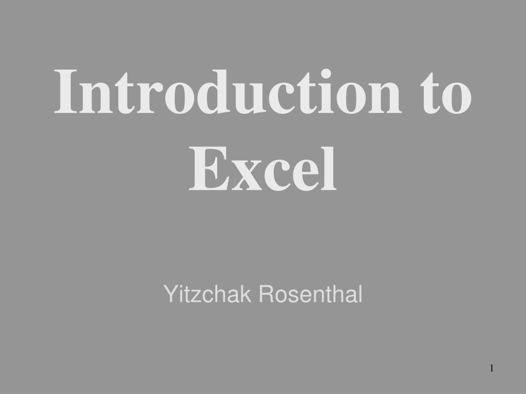 PPT - Introduction to Excel PowerPoint Presentation, free download - ID ...