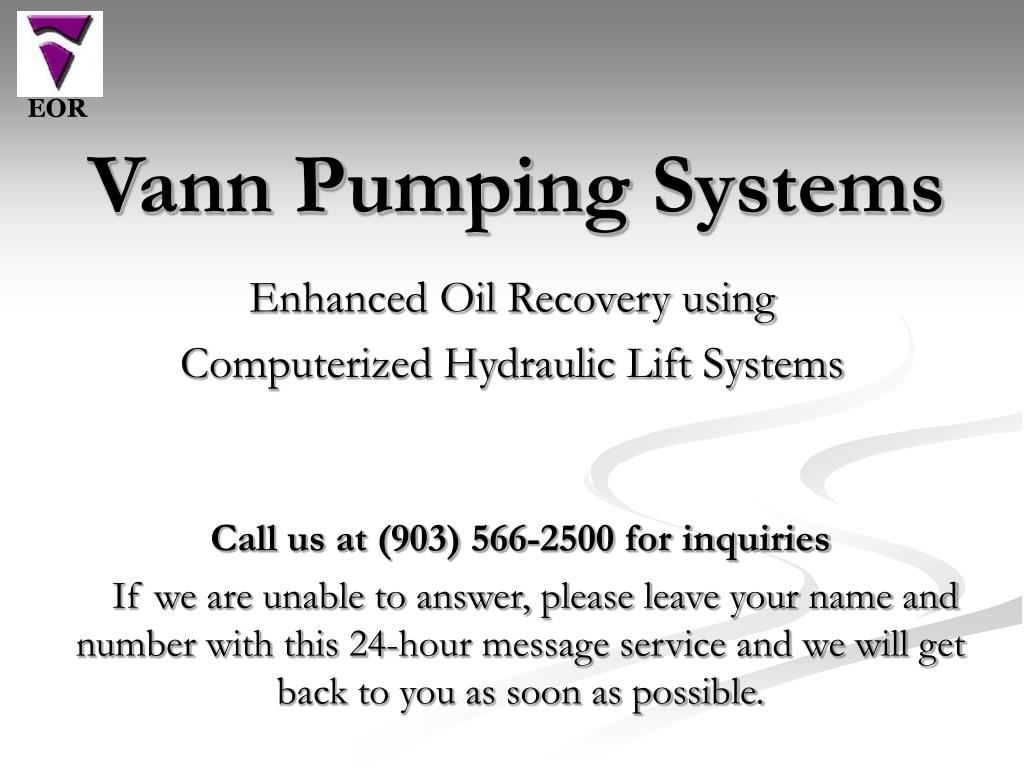 PPT - Vann Pumping Systems PowerPoint Presentation, free download - ID ...