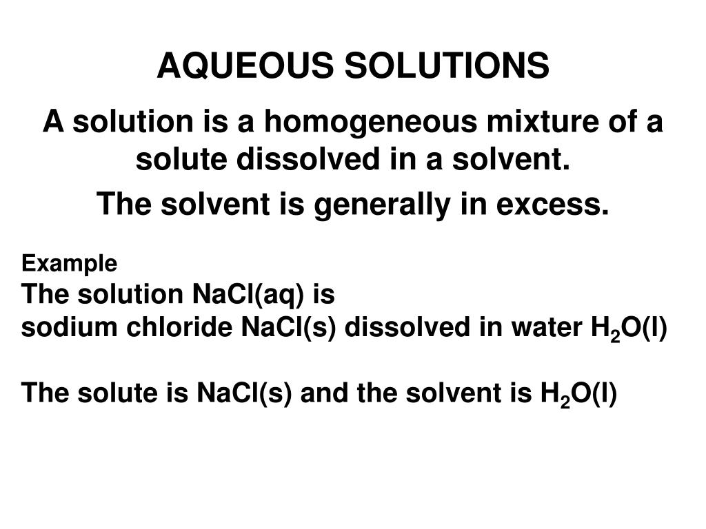PPT - AQUEOUS SOLUTIONS PowerPoint Presentation, free download - ID:1197096