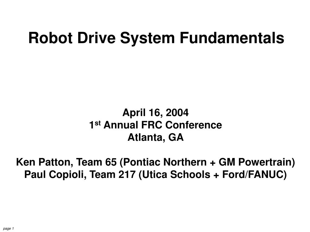 PPT - Robot Drive System Fundamentals PowerPoint Presentation, free ...