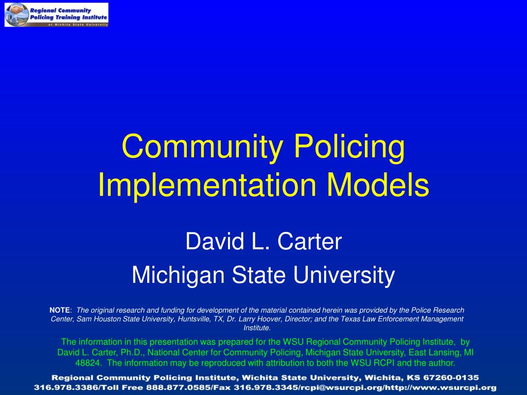 PPT - Community Policing Implementation Models PowerPoint Presentation ...