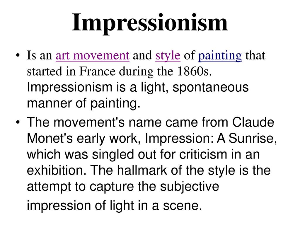 PPT - Impressionism PowerPoint Presentation, free download - ID:1201901