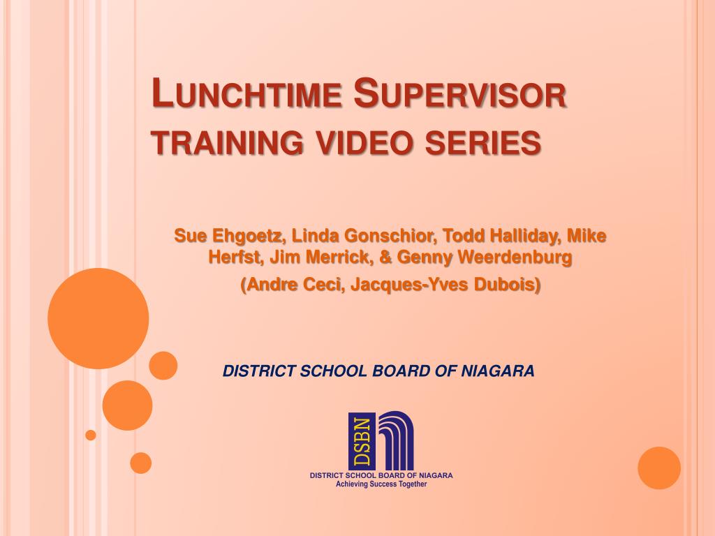 PPT - Lunchtime Supervisor training video series PowerPoint ...