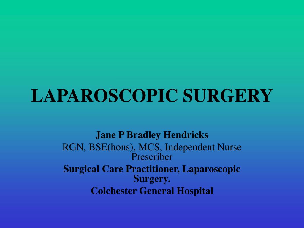 PPT - LAPAROSCOPIC SURGERY PowerPoint Presentation, free download - ID ...