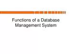 PPT - Functions of a Database Management System PowerPoint Presentation ...