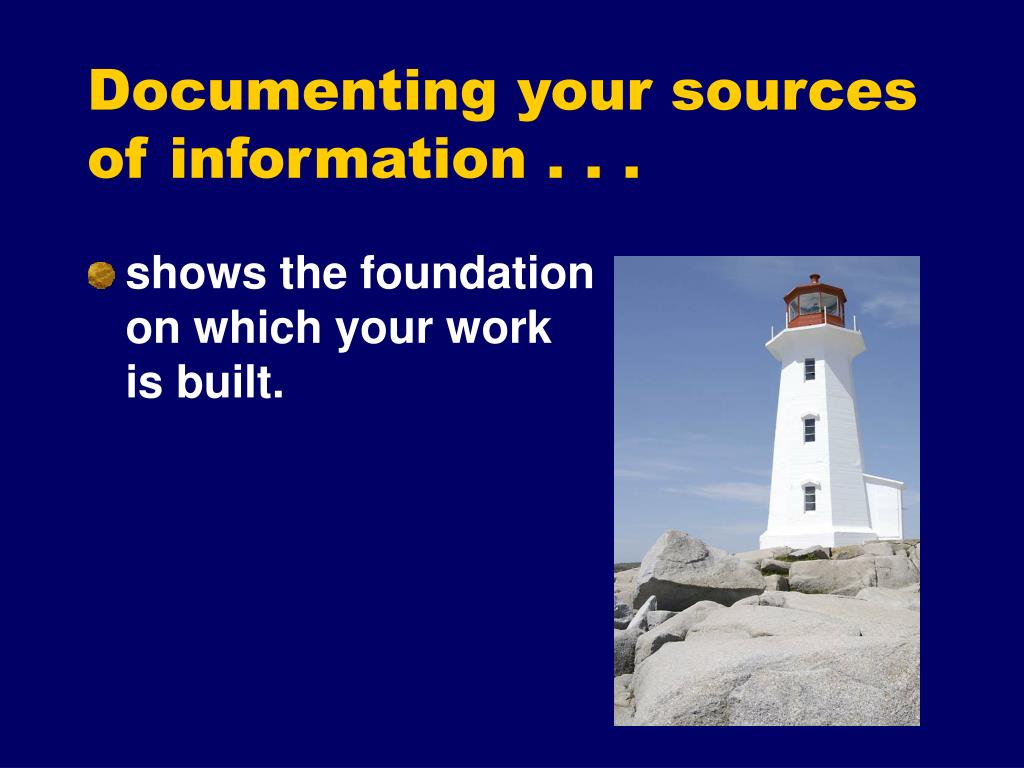 PPT - Documenting your sources of information . . . PowerPoint ...