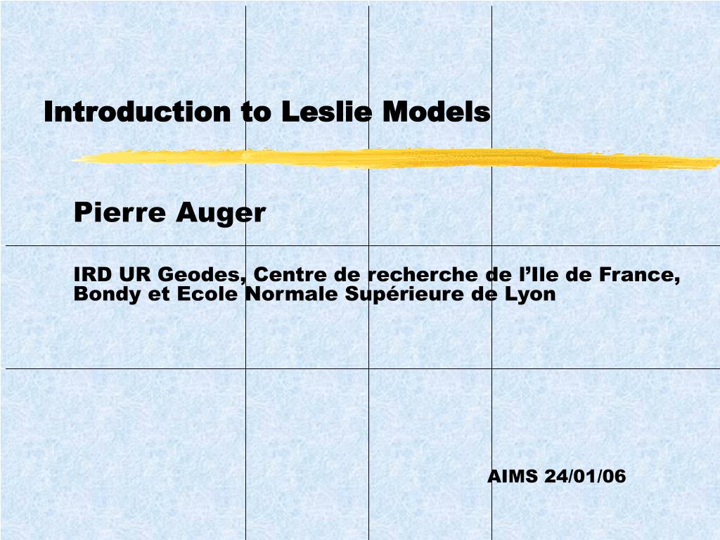 PPT - Introduction to Leslie Models PowerPoint Presentation, free ...