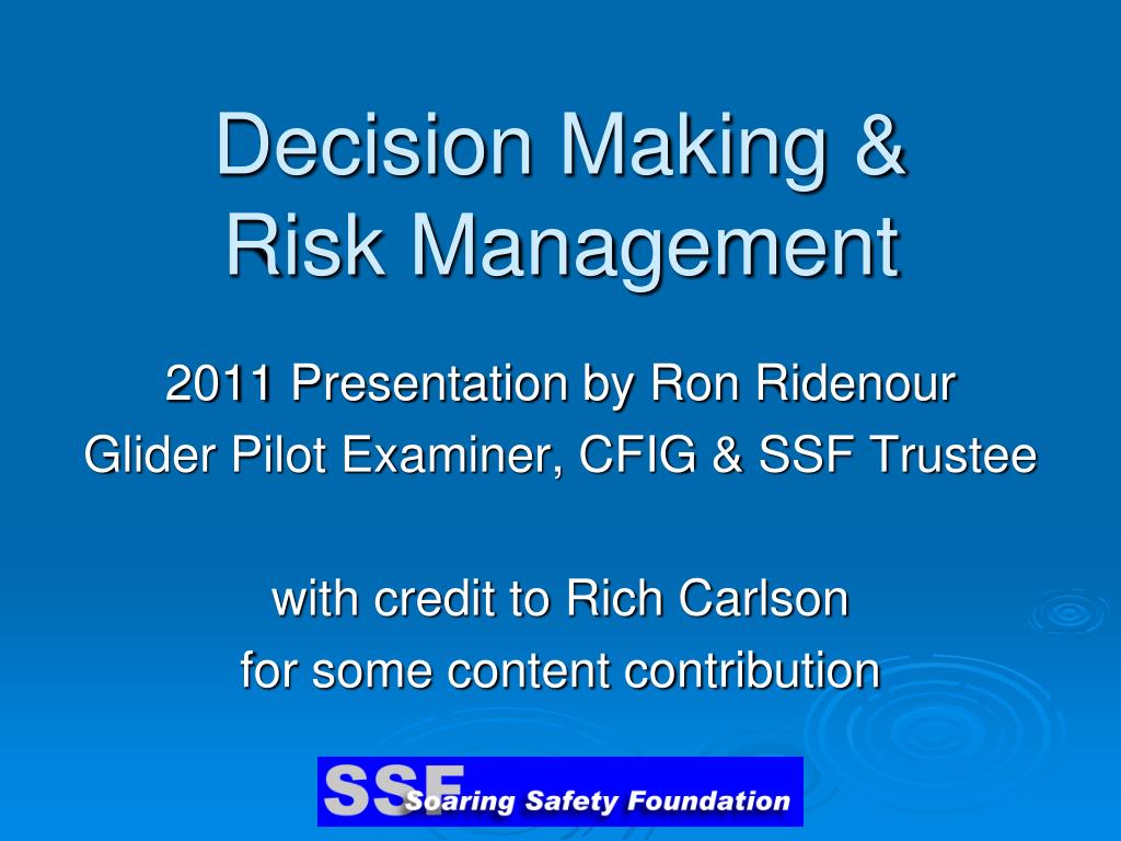 PPT - Decision Making & Risk Management PowerPoint Presentation - ID ...