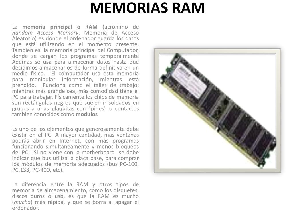 PPT - MEMORIAS RAM PowerPoint Presentation, free download - ID:1212744