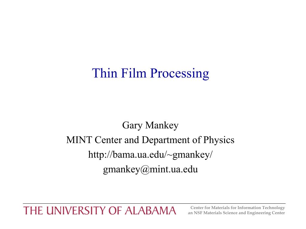 PPT - Thin Film Processing PowerPoint Presentation, free download - ID ...