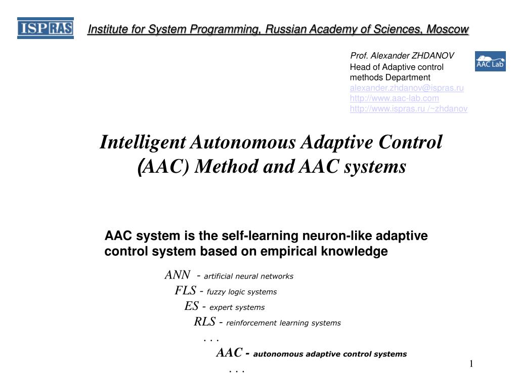 PPT - Intelligent Autonomous Adaptive Control ( AAC) Method and AAC ...