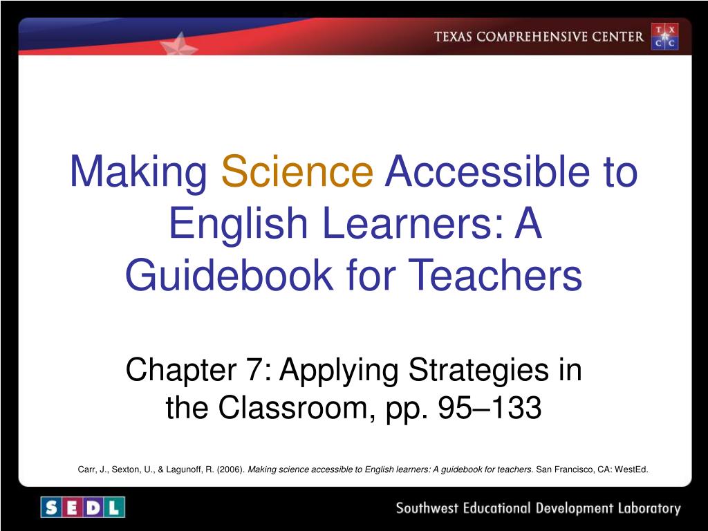 PPT - Making Science Accessible to English Learners: A Guidebook for ...