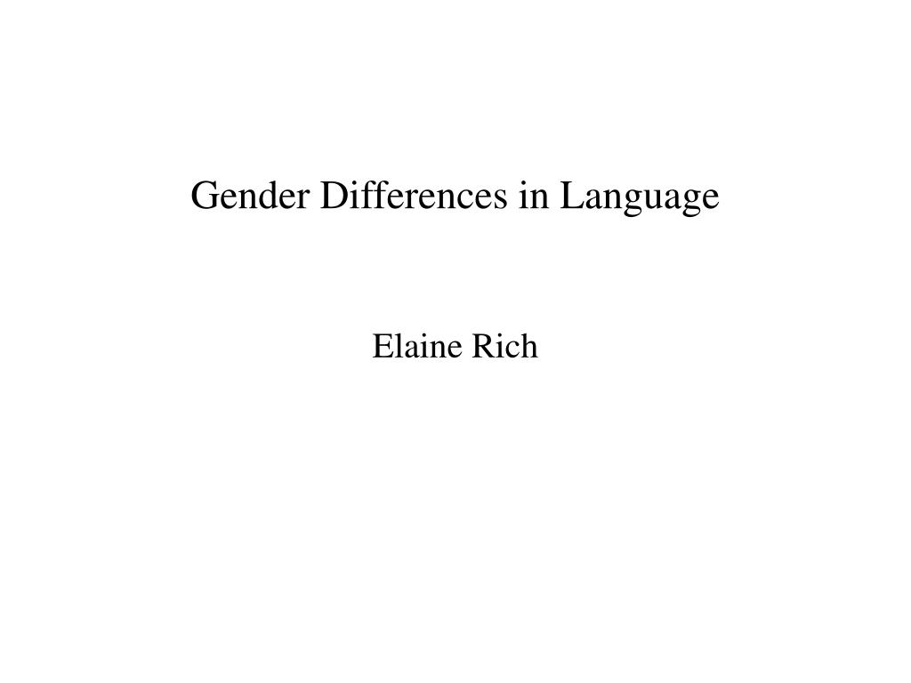 PPT - Gender Differences in Language PowerPoint Presentation, free ...