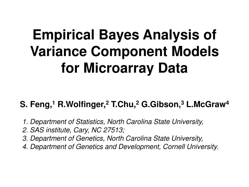 Ppt Empirical Bayes Analysis Of Variance Component Models For Microarray Data Powerpoint