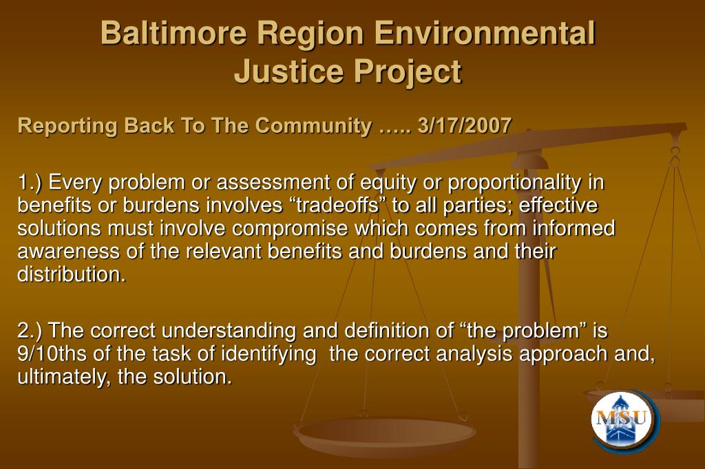 PPT - Baltimore Region Environmental Justice Project PowerPoint ...