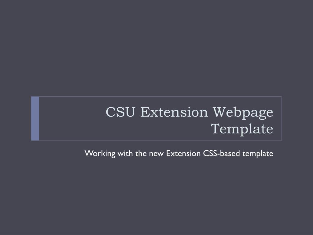 PPT - CSU Extension Webpage Template PowerPoint Presentation, free ...