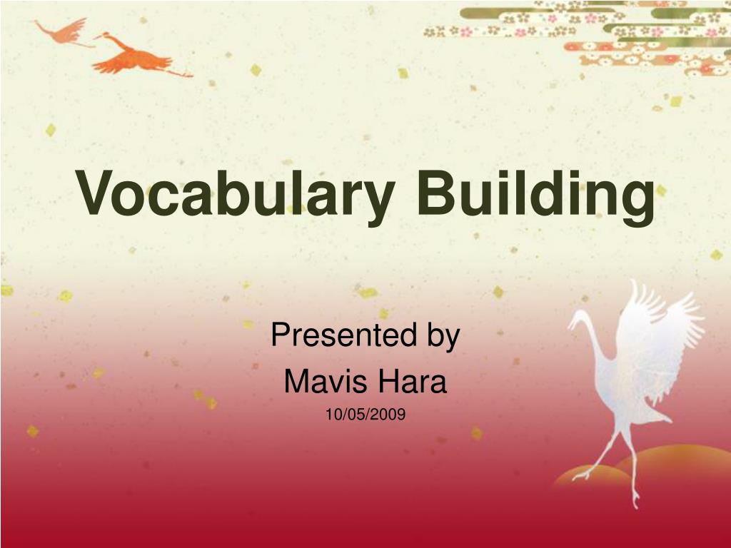 PPT - Vocabulary Building PowerPoint Presentation, free download - ID ...