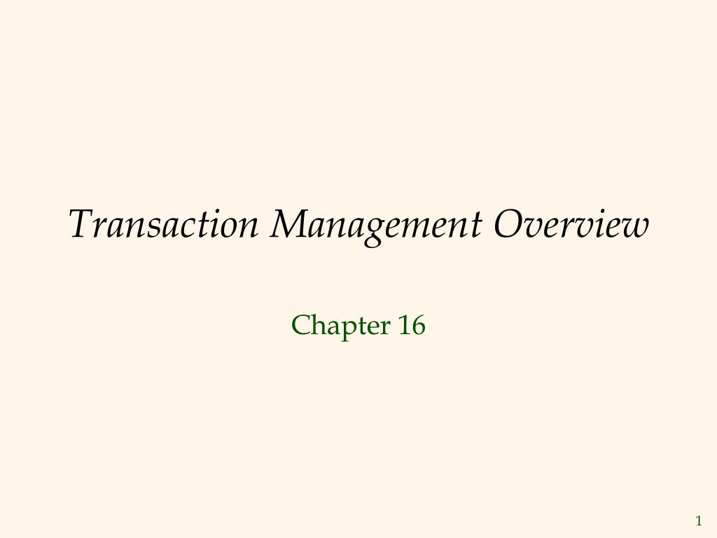 PPT - Transaction Management Overview PowerPoint Presentation, free ...